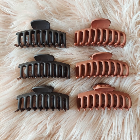 Hair | Burnt Orange And Dark Brown 3 Inch Claw Clips | Poshmark